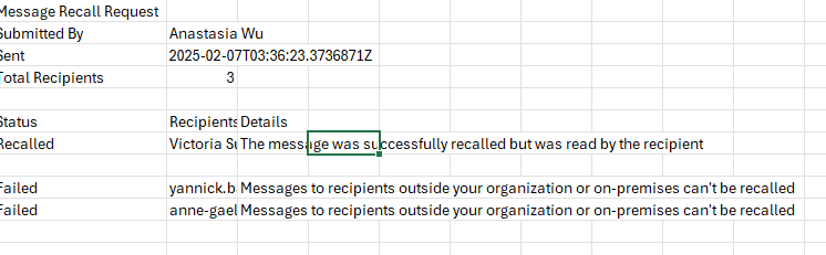 Recall an email - Microsoft Q&A