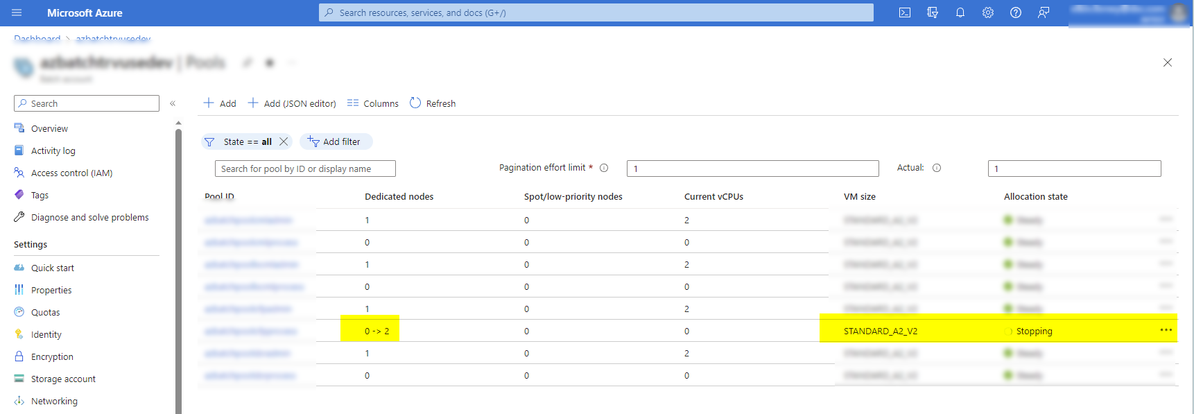 Azure Batch Pool Resizing Stuck Microsoft Qanda 