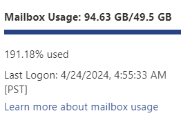 Shared mailbox exceeded the size limit - Microsoft Q&A