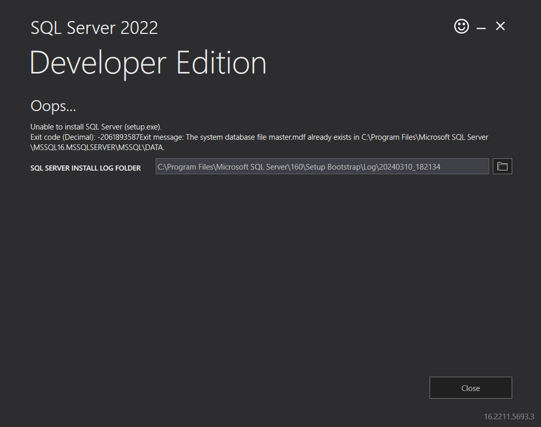 SQL Server 2022 Kurulum Hatası - Microsoft Q&A