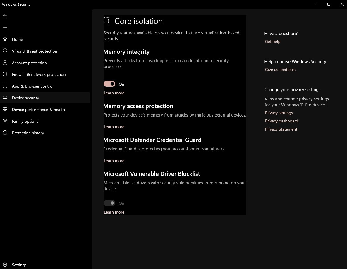 Defender Local Device Security Error - Win11 Pro - Microsoft Q&A