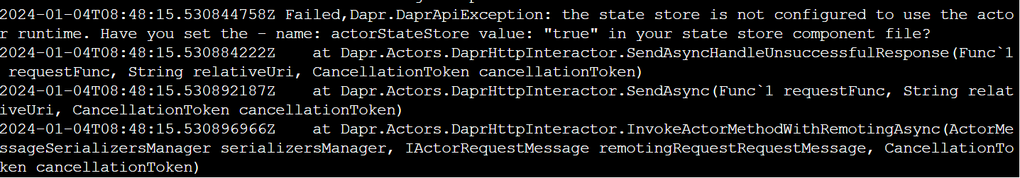 Dapr container app Actor - Microsoft Q&A