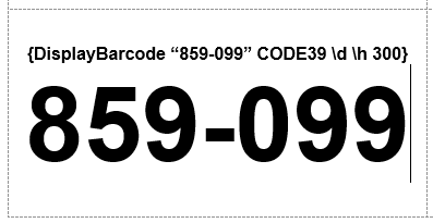 DisplayBarcode field codes defaulting to maximum size and cannot be ...