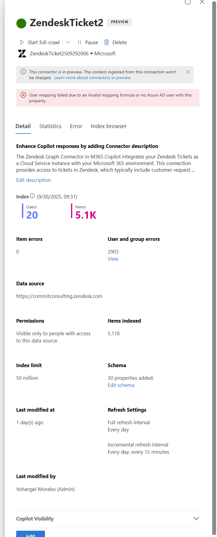 Zendesk Ticket Microsoft 365 Copilot Connector - Microsoft Q&A