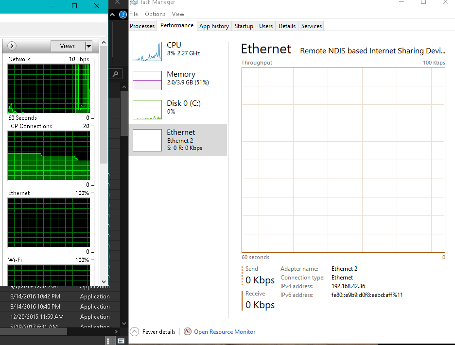 Task Manager Ethernet no graph(no activity) - Microsoft Q&A