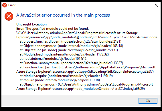 Azure Storage Explorer JavaScript Error - Microsoft Q&A Azure Storage Explorer JavaScript Error - Microsoft Q&A