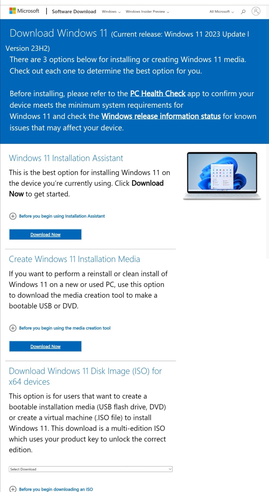 There are 3 options for Windows 11 download on Microsoft's official ...
