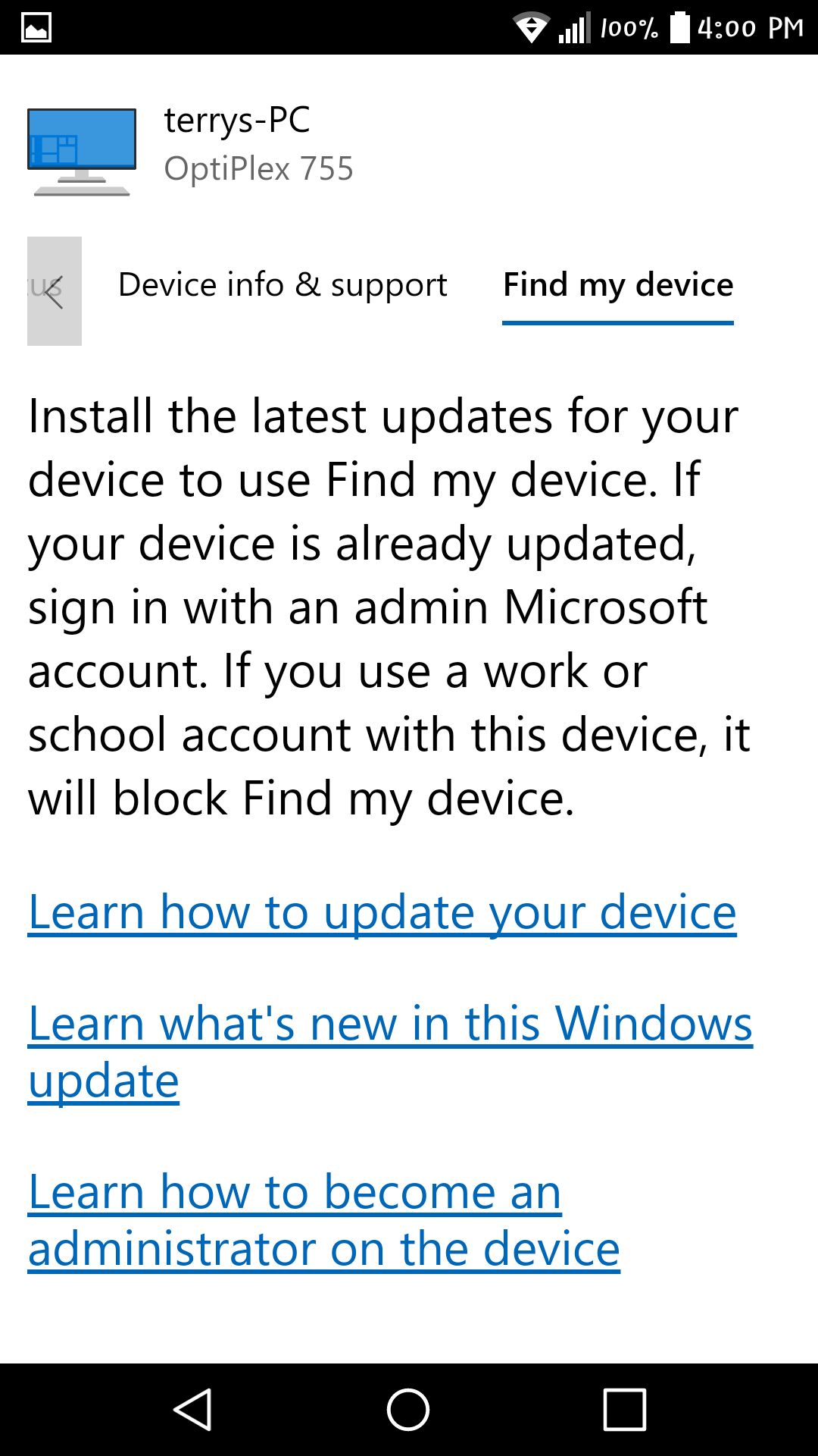 Locate device - Microsoft Q&A