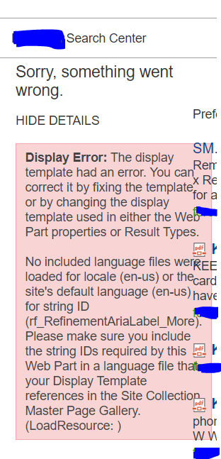 SharePoint 2019 - Search webpart is throwing error - Microsoft Q&A