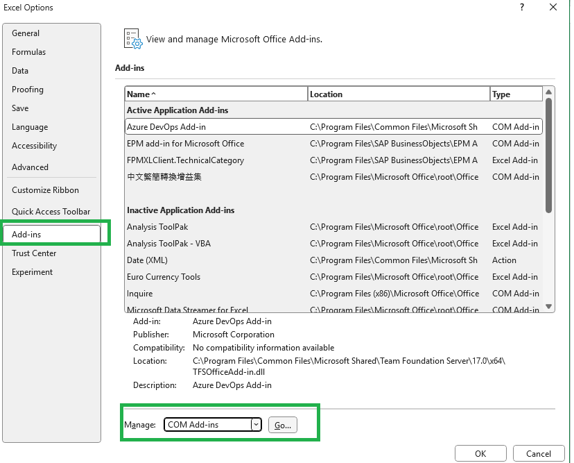 Excel data streamer Add-in why can I not change the orientation of data ...