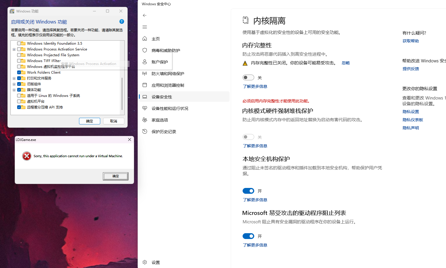 怎么解决 this application cannot run under a virtual machine - Microsoft Q&A