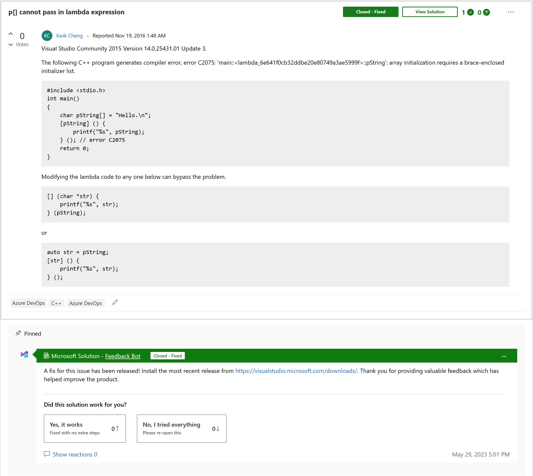 Why does problem report state get changed from "Fixed - Pending Release ...