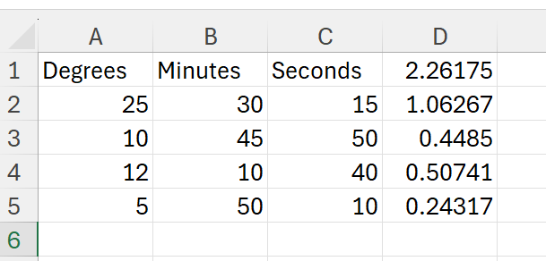 How to add Degrees, Minutes and Seconds by column in Excel - Microsoft Q&A