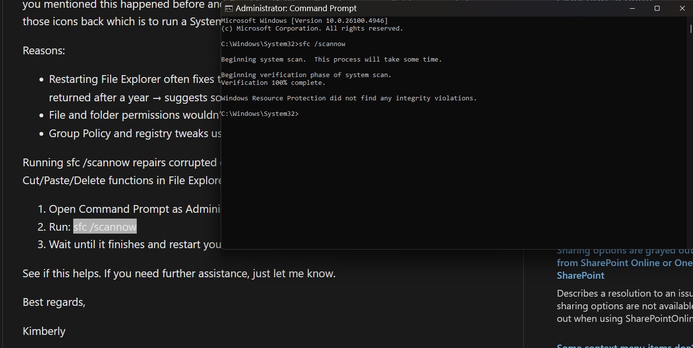 How do I fix the cut, paste, rename, and delete icons being greyed out ...