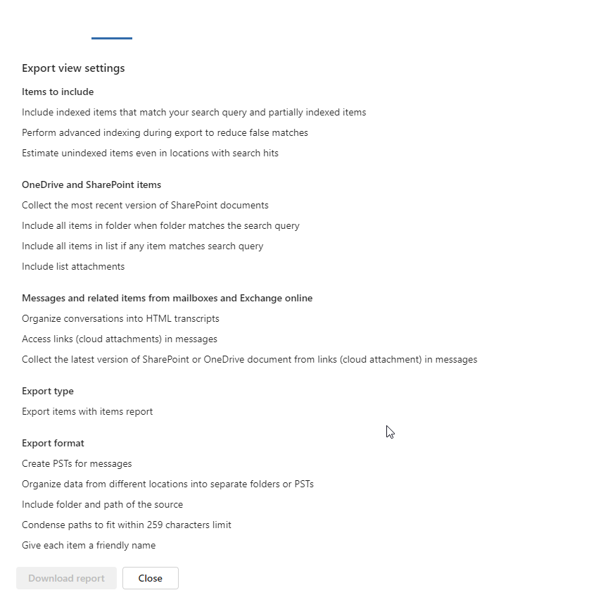 Transfer eDiscovery Search Case Export settings to new Purview ...
