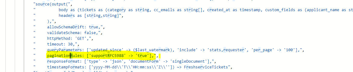 RFC5988 Pagination Rules being ignored Azure Data Flows - Microsoft Q&A
