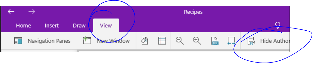 OneNote | How to remove or hide the author identifier marks - Microsoft Q&A