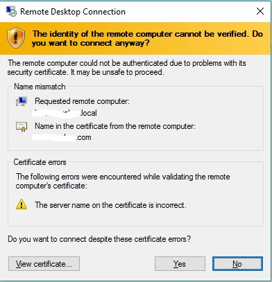 RDS Deployment with Alternative UPN Suffix - Name Mismatch Warning When Login Using the ...