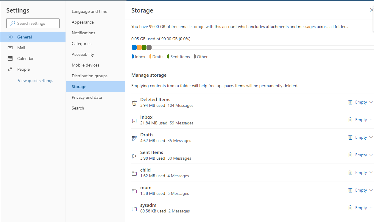 show the size of each folder and subfolder in Outlook for Office 365 ...