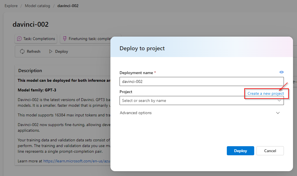 Azure AI Studio Preview: "This model is not deployable in this subscription () and this region ...
