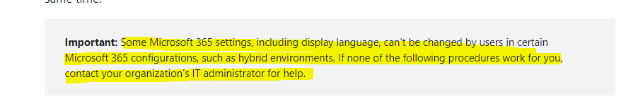Letting users change language in Office 365 - Microsoft Q&A