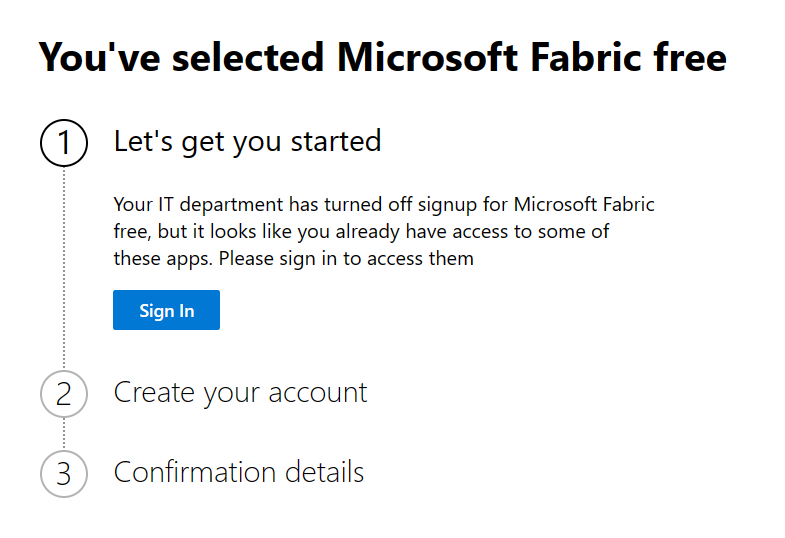 Cannot sign in Microsoft Fabric Free - Microsoft Q&A
