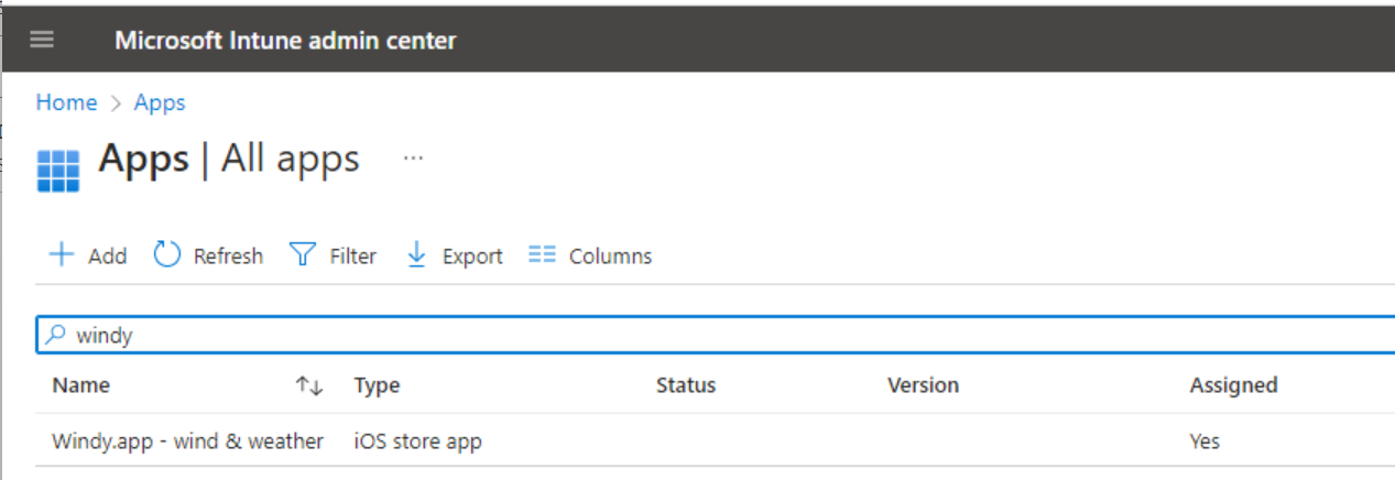 can app package that is created from ios store in intune can be ...