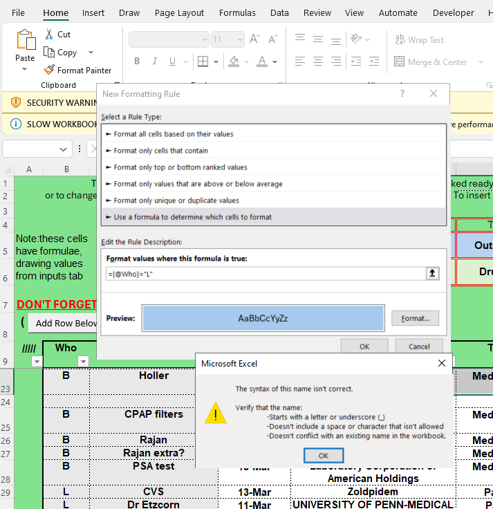 I'm having difficulties with Conditional formatting in Excel. Using the ...