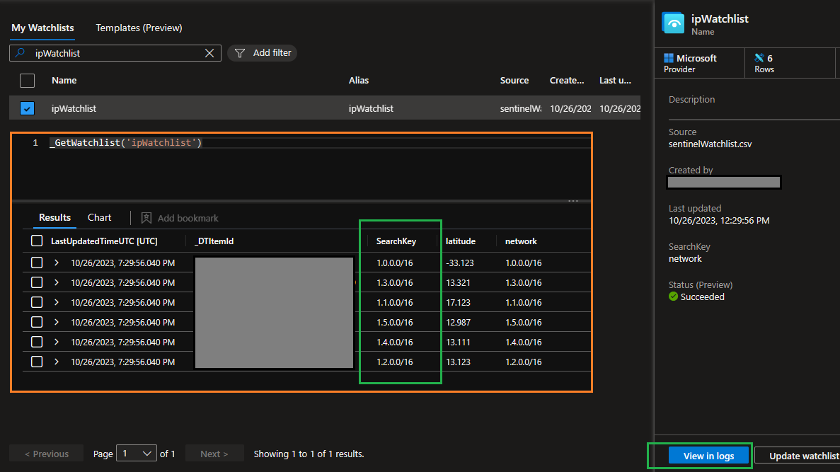 Sentinel Watchlist Different when going to Create - Microsoft Q&A