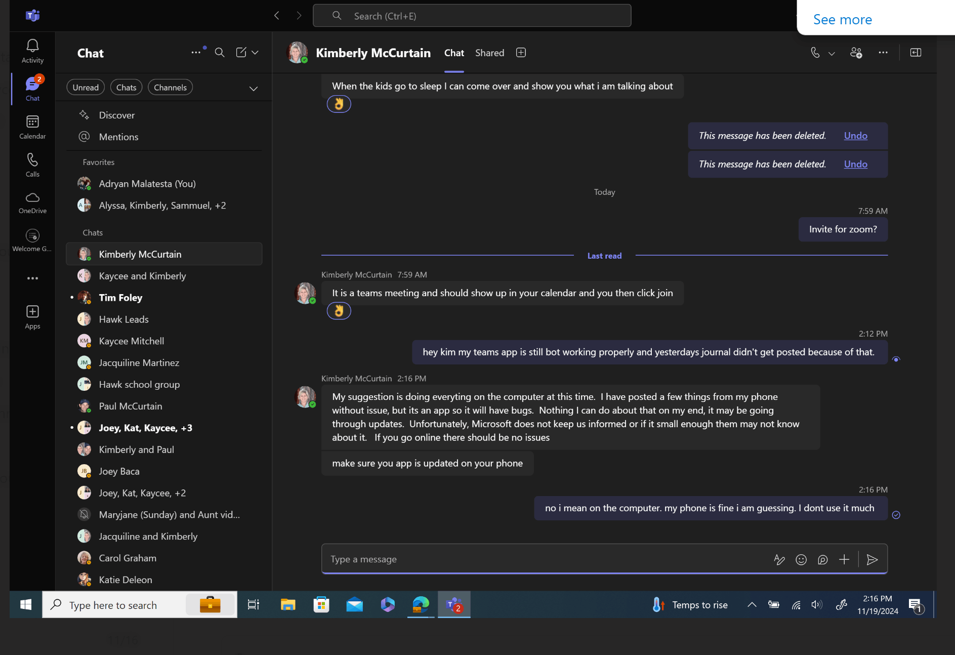 Inside the teams app, the teams app was unpinned. I went to the Ellipis ...