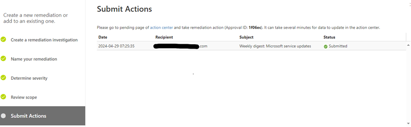 Pending Actions are not showing in the Action Center - Microsoft Q&A