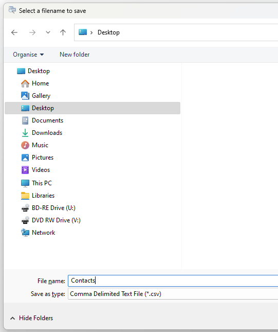 Exporting contacts from Windows 10/Windows 11 Mail/People App ...