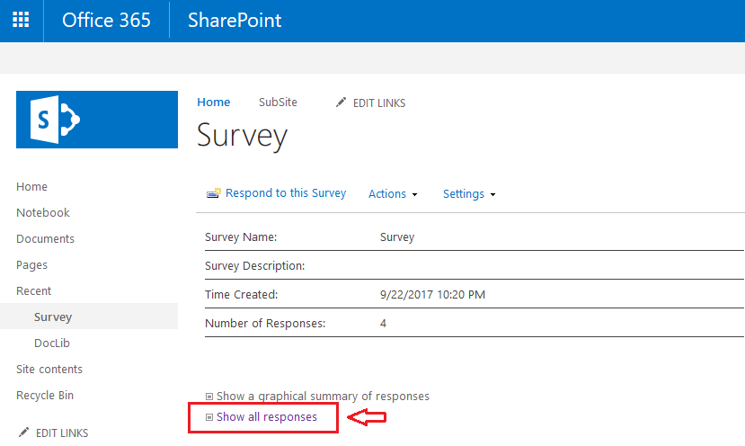 SharePoint Survey Respones - Microsoft Q&A
