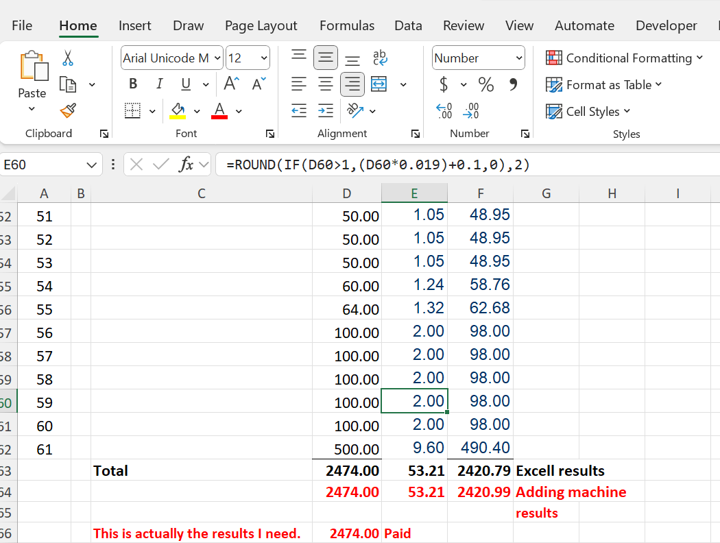 Why does column E & F of my Excel spreadsheet not add correctly? - Microsoft Q&A