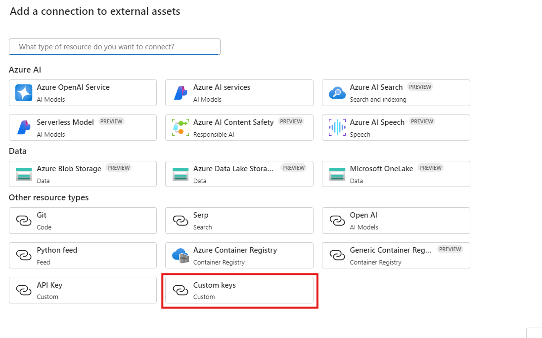 Yaml Syntax for Custom Connection for push to Azure Machine Learning - Microsoft Q&A