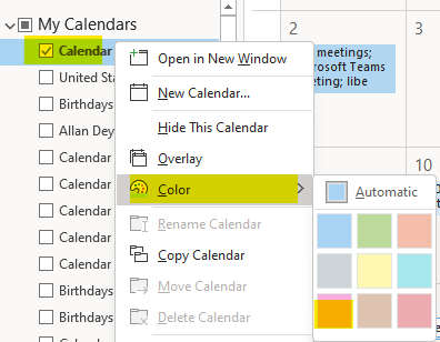 How do I manage multiple calendars using different categories ...