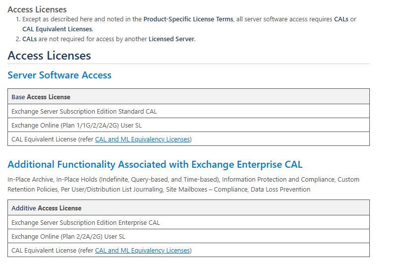 ‎A business premium license is sufficient as user cal for exchange server se‎ ? - Microsoft Q&A