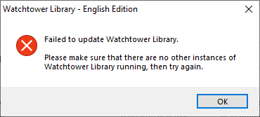 Can't update Watchtower Library. - Microsoft Q&A