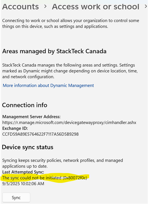 HOW TO FIX SYNC INITIATE PROBLEM ON WORK OR SCHOOL - Microsoft Q&A