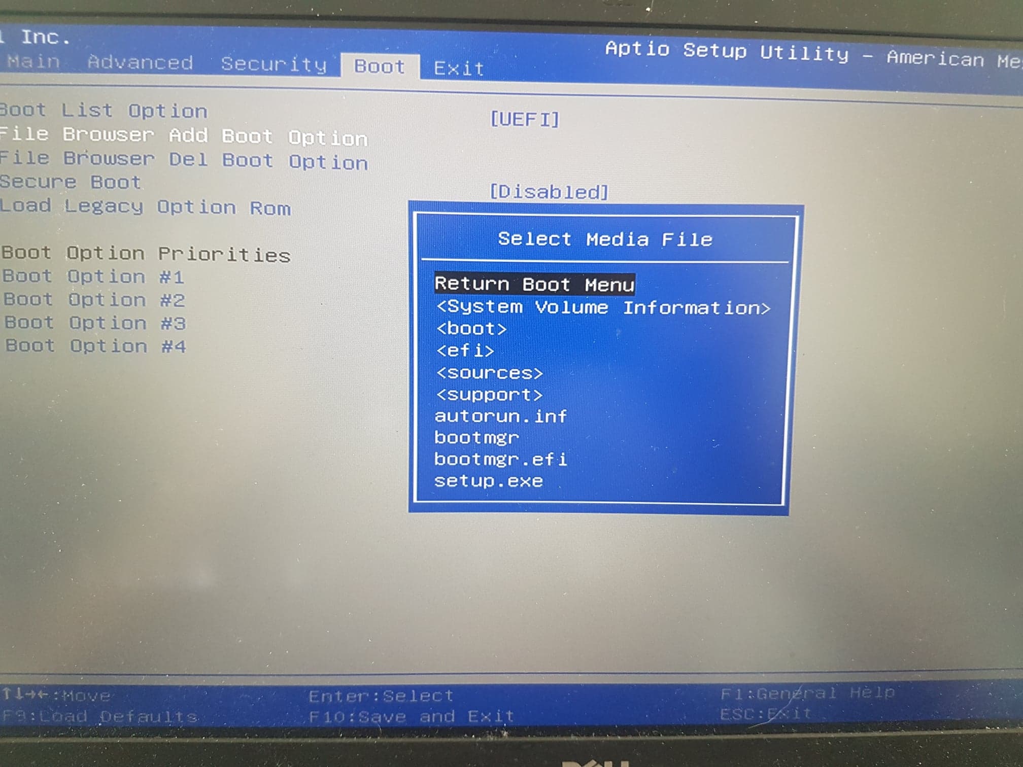 USB Boot installation media - can't select USB in BIOS (Select media ...