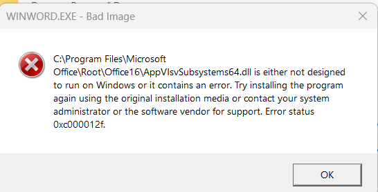 How to fix c\Program Files\Microsoft Office\Root\Office 16\AppV1svSubsystem64dll error ...