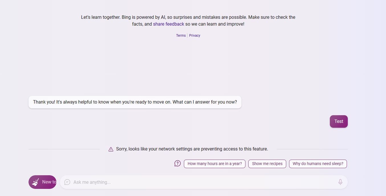 I can't access Bing at all because of this error:" error on line 1 at ...