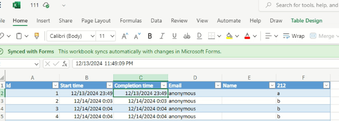 Sync problem with microsoft forms - Microsoft Q&A
