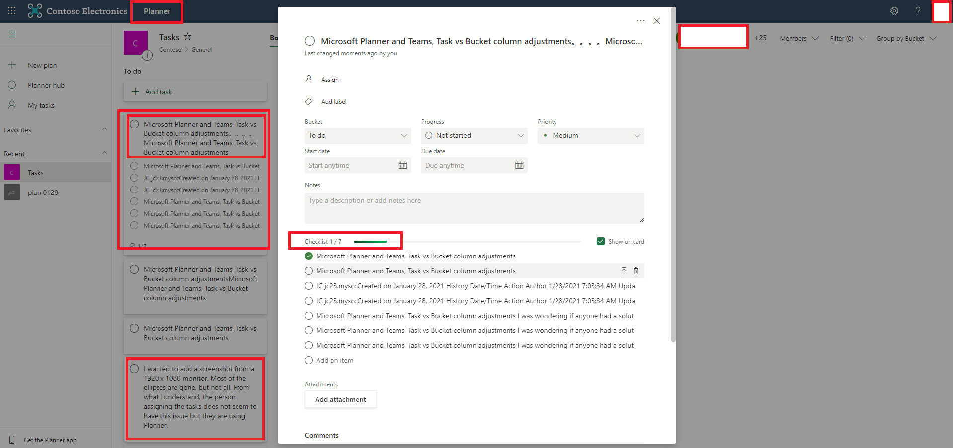 Microsoft Planner and Teams, Task vs Bucket column adjustments ...