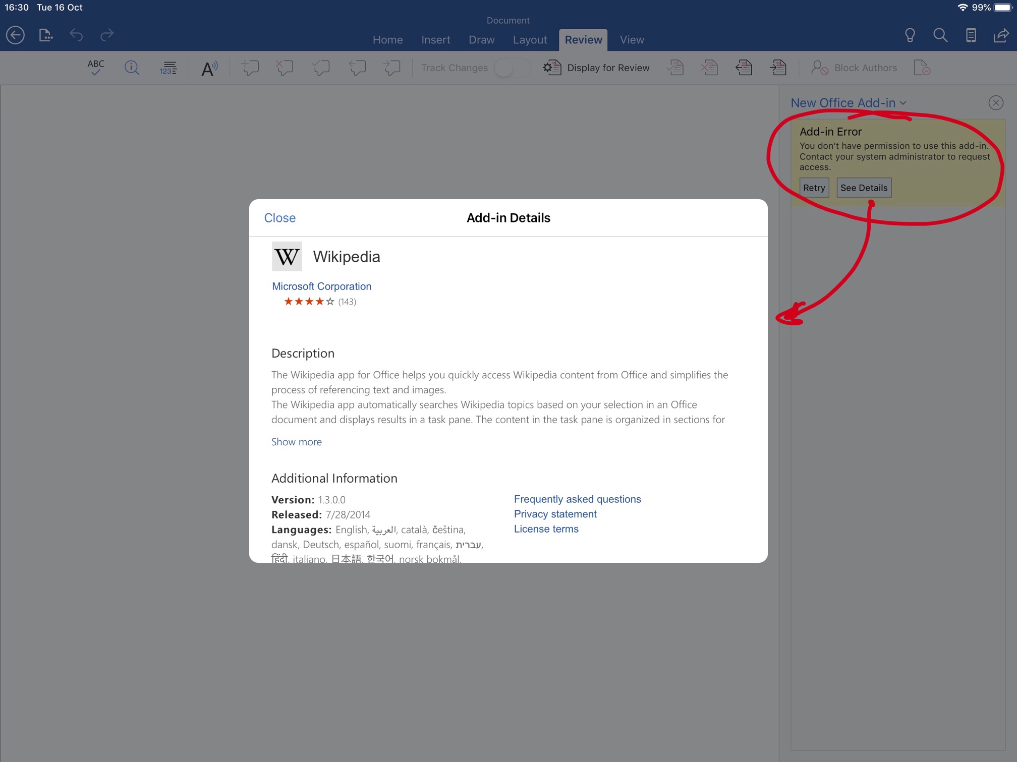 iOS Office add-Ins cannot be installed "Add-in error. You Don't Have ...