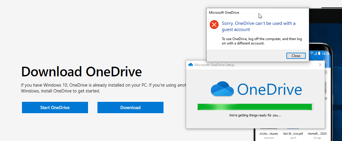 OneDrive App thinks I am a Guest User... won't open or start. (Windows ...