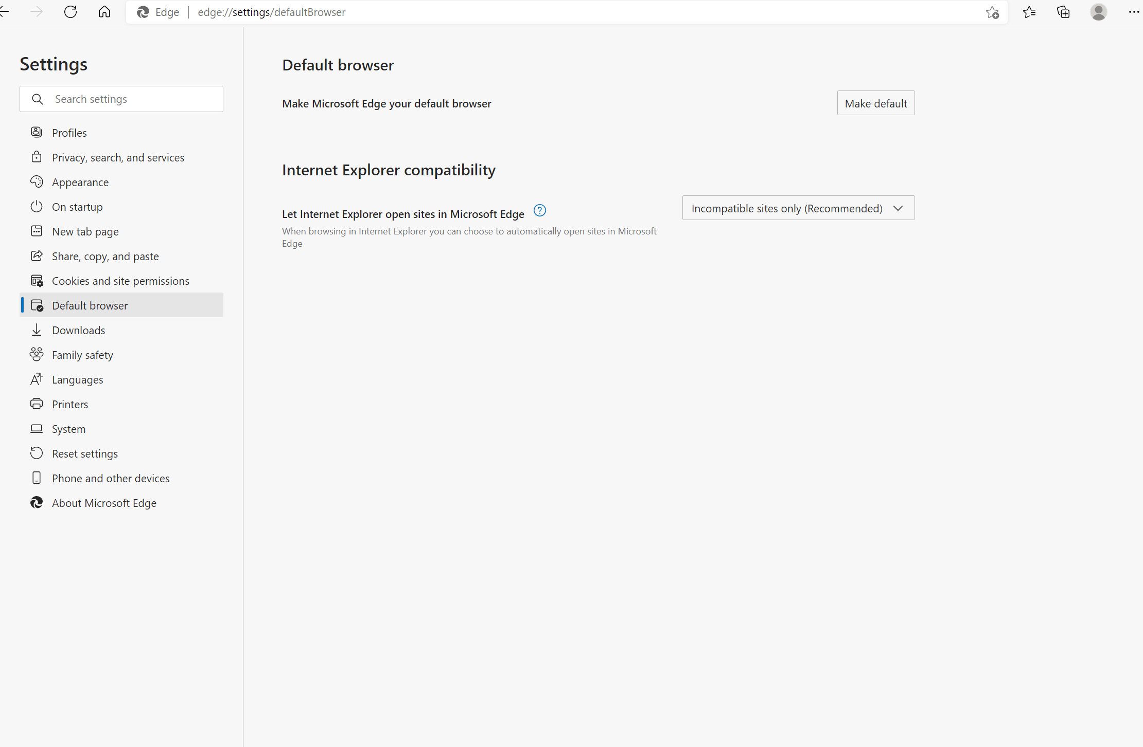 "Allow Sites to be reloaded in Internet Explorer Mode" is missing in ...