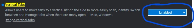 How to enable 'vertical tab bar' in Edge - Microsoft Q&A