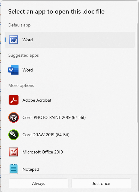 All Word Documents suddenly changed to "Office Open XML Document ...
