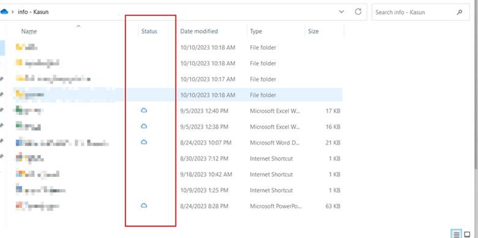 Status column missing from OneDrive folders and documents - Microsoft Q&A